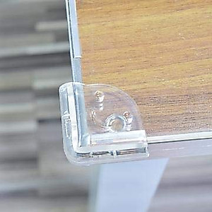 (Set of 4) Corner Protector BabyProof Safety, Medical Grade Clear Edge Softeners, Child Proof Corner Bumpers, Toddler, Home, Table, Adhesive, DIY, Easy, Guards, Accident Prevention by KinderGard