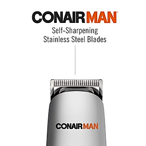 ConairMAN All-in-One Beard Trimmer for Men for Face, Nose and Ear Hair Trimmer, 12 piece Men's Grooming Kit, Cordless/Rechargeable