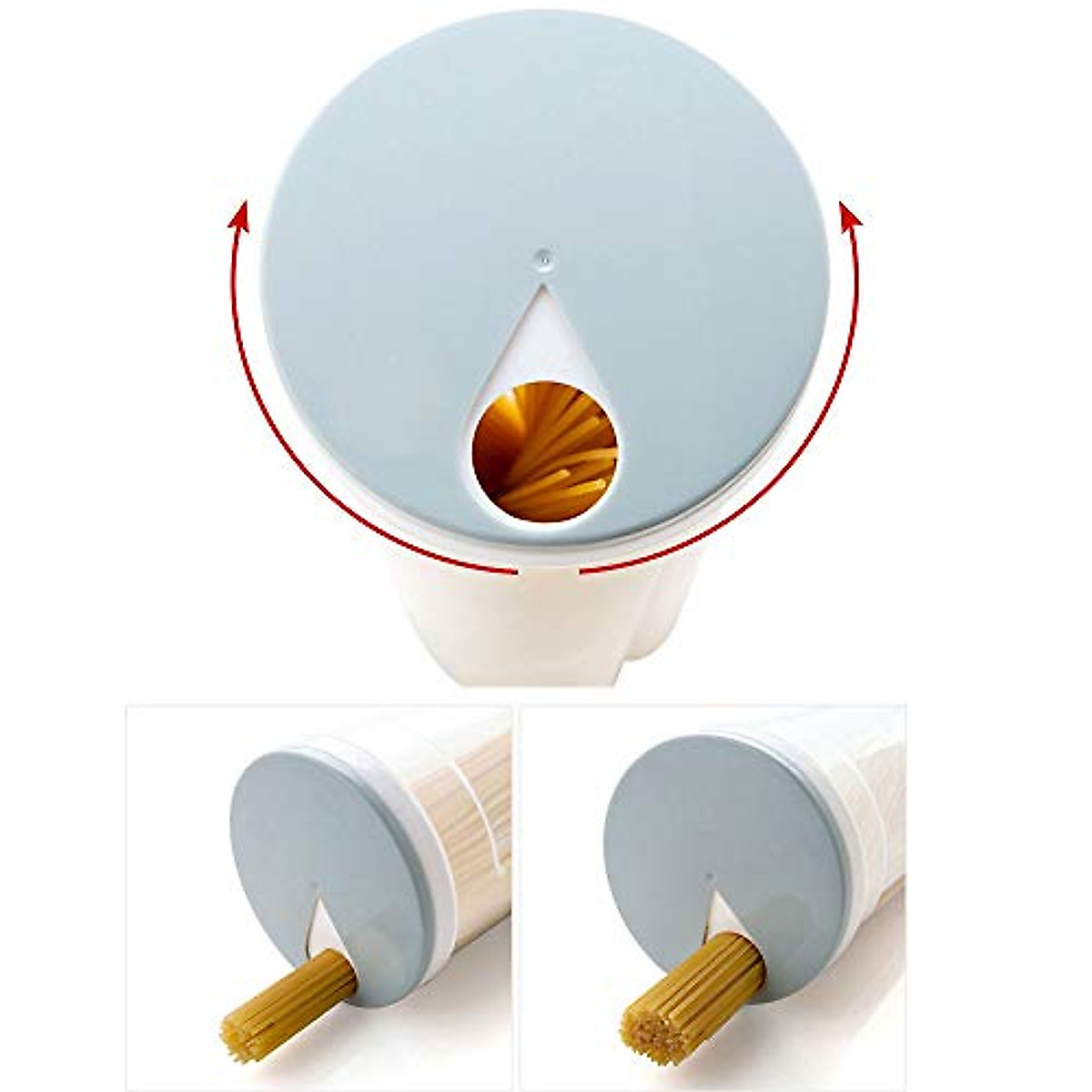 EORTA Plastic Tall Food Storage Spaghetti Noodle Pasta Container with Locking Lid Clear Dry Food Keeper Canister Cereal Crisper Box