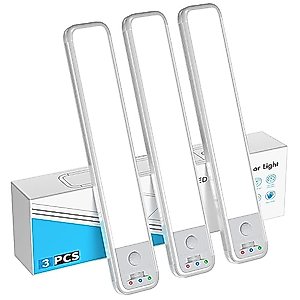 50-LED Under Cabinet Lights Wireless Closet Lights Motion Sensored Rechargeable Light, Under Counter, Magnetic, Cabinet Lighting, Activated Night Light Bar-3Pack White
