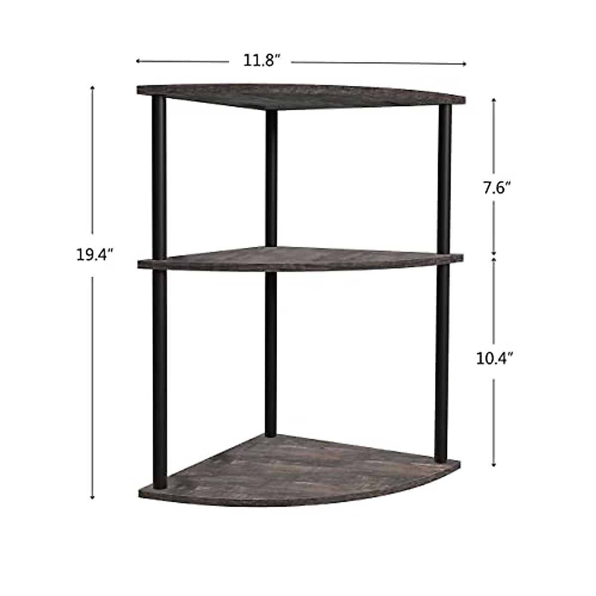 JOIN IRON Desktop Corner Stand, 3 Level Corner Storage Organizer, for Small Spaces, Home Office, Kitchen, Bathroom, 11.8 "L x 11.8" W x 19.2 "H