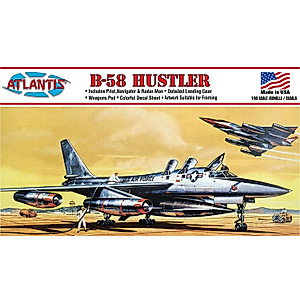 Atlantis H252 1/93 Scale B-58 Hustler Bomber Plastic Model Airplane Kit - Assembly Required
