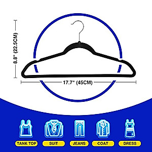 Ulimart Velvet Hangers - Hangers 50 Pack - Upgraded Sturdy Felt Hangers for Closet,Hangers Non Slip & Space Saving,Clothes Hangers for Coats, Suit, Jackets, Pants & Dress
