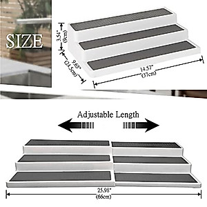 CiWiVOKi 3 Tier Expandable Spice Rack Organizer, Non Skid Spice Storage Shelf Kitchen Organizer for Kitchen Cabinet, Cupboard, Pantry, 2 Packs