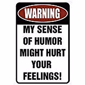 Custom Kraze Warning My Sense of Humor Might Hurt Your Feelings! ¨C Funny Metal Sign for your garage, man cave, yard or wall.
