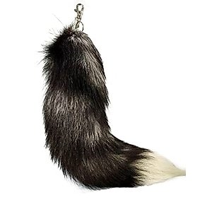 Alpertie Fluffy Real Fox Fur faux Tail Keychain Tassel Bag Cosplay toy Handbag Accessory hook Pendant