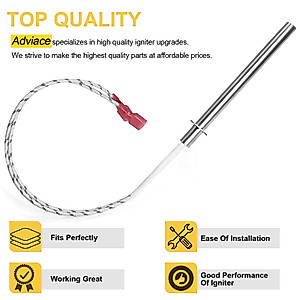 Adviace SRV7000-660 Igniter for Pelpro PP130, PP130-B, PP60, PP70, PPC90, TSC90 Pellet Stove, Pleasant Hearth PH35PS, PH50CABPS and Quadra-Fire Outfitter I Pellet Stoves, 300W Stove Ignitor Parts.