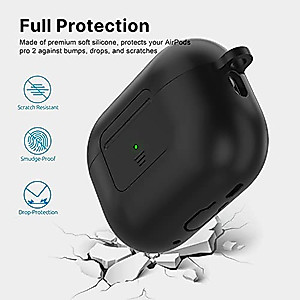 FUNLINK for Airpods Pro 2nd Generation Case 2022, [Upgrade Secure Lock] AirPods Pro 2 Case Cover Shockproof Silicone Skin Protective Case with Keychain& Lanyard for New Apple Airpods Pro Case