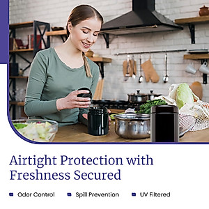 Infinity Jars 250 ml (8.3 fl oz) Tall Black Ultraviolet Refillable Empty Glass Screw Top Jar