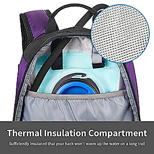 SHARKMOUTH Hydration Pack Backpack - Insulated Daypack with 2.5L Water Bladder for Hiking, Running, Camping, Cycling