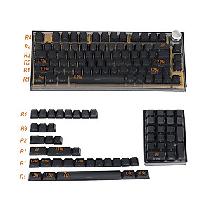 YMDK 133 Key Black White PBT Double Shot Side-lit Shine Through Backlit keycaps OEM Profile for MX Mechanical Keyboard 108 96 87 NJ80 KBD67 ID80 84 68 64 (133 Key Black)