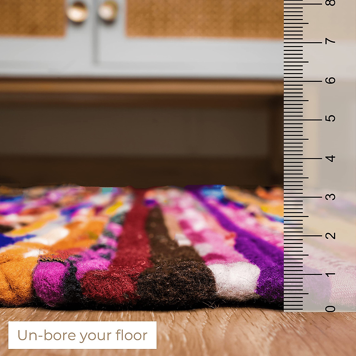 RAJRANG Multicolor Bohemian Rug 5x7 feet Boho Striped Recycled Cotton Chindi Area Rugs with Decorative Tassels