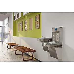 Elkay LZSTL8WSLP Enhanced ezH2O Bottle Filling Station & Versatile Bi-Level ADA Cooler Filtered Refrigerated, Light Gray Granite