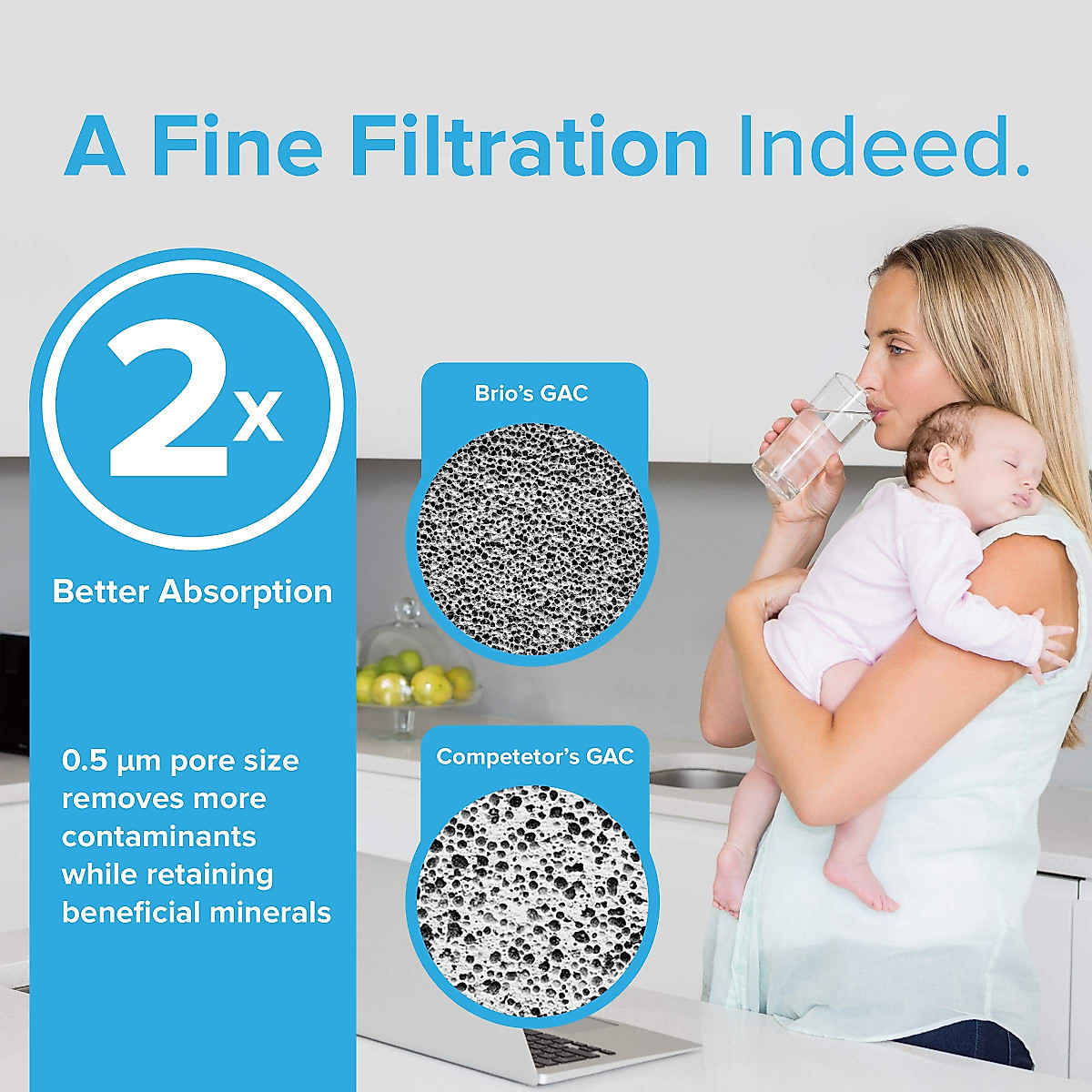 Brio GSWF Refrigerator Water Filter, Compatible with GE GSWF Smart Water 238C2334P001, Kenmore 46-9914, 469914, 9914, NSF 42, 53, 372 & 401