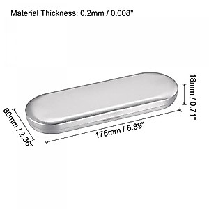uxcell Metal Tin Box, 2pcs 6.89" x 2.36" x 0.71" Rectangular Empty Tinplate Storage Containers with Hinged Lids, Silver Tone