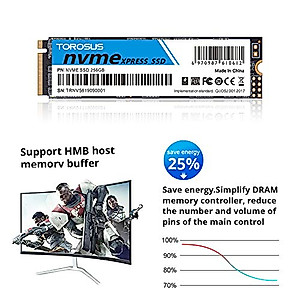 TOROSUS M.2 256GB NVME PCle 2280 Internal SSD High Performance Solid State Drive