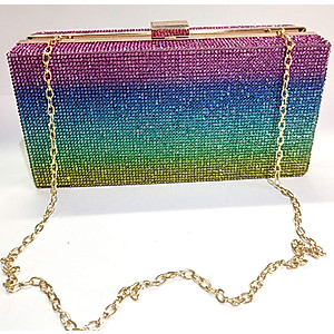 Classic Dollar Style Evening Bags With Diamond Shoulder Bag Wallet Clutch Crossbody Bag with Chain Strap (Multicolor)
