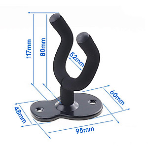 Donux Guitar Wall Mount,Ukulele Hanger Hook Holder Stand Guitar Hangers Hooks for Acoustic Electric Bass Guitars and Ukulele (2 Set)