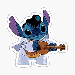 Stitch - Elvis Sticker - Sticker Graphic - Auto, Wall, Laptop, Cell, Truck Sticker for Windows, Cars, Trucks