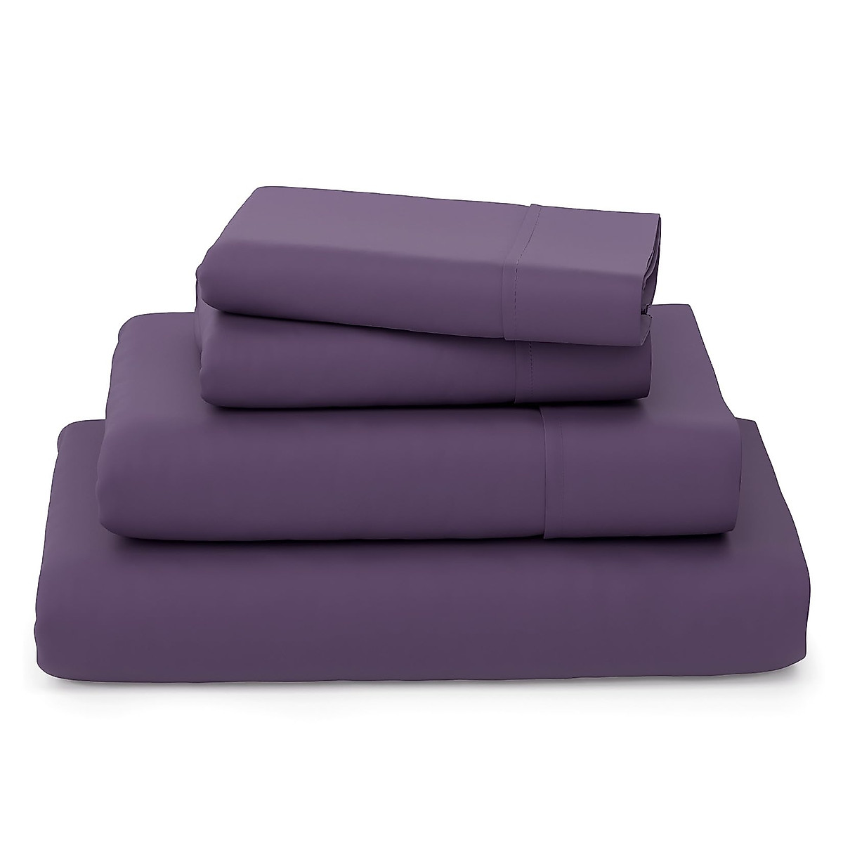 Cosy House Collection Luxury Bamboo Sheets - Blend of Rayon Derived from Bamboo - Cooling & Breathable, Silky Soft, 16-Inch Deep Pockets - 4-Piece Bedding Set - Full, Purple
