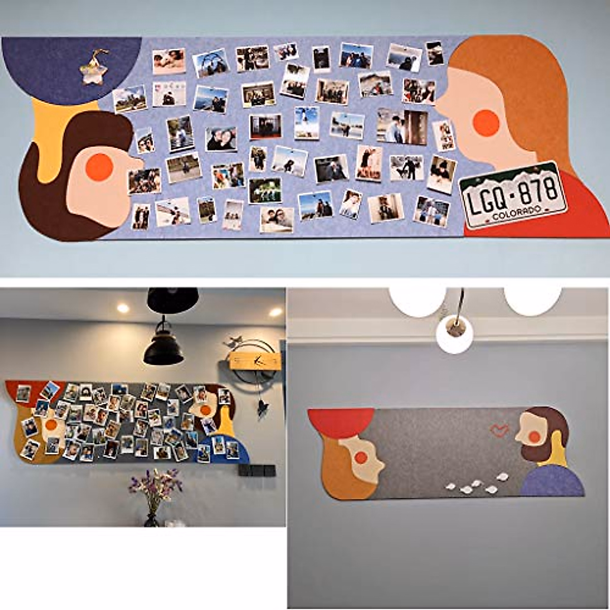 Abstract Felt Cork Board, self-Adhesive Background Wall Sticker for Living Room, DIY Creative Note Binding Board/Message Board