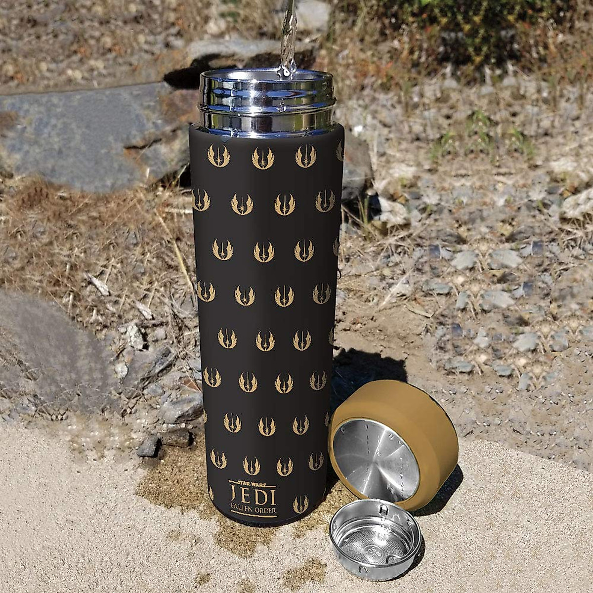 Controller Gear Star Wars, Jedi Pattern, Vacuum Insulated Stainless Steel Sport Water Bottle, Leak Proof, Wide Mouth, 17 oz, 500 ML - Not Machine Specific