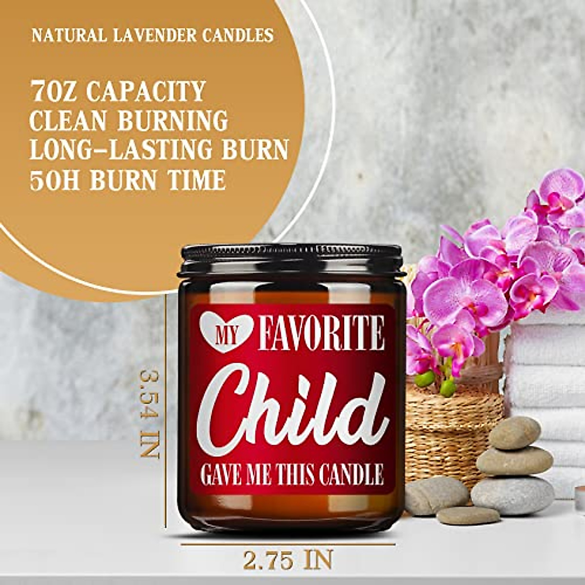 Mothers Day Gifts for Mom, Lavender Scented Jar Candles 7oz, Birthday Gifts for Mom Dad from Daughter Son, Jar Candles Gifts for Women Men, Fathers Day Dad Gifts, Mom and Dad Parent Gifts from Kids