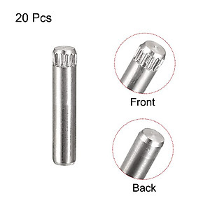 Tool parts 4x18mm 304 Stainless Steel Dowel Pins - 20Pcs Knurled Head Flat End Dowel Pin