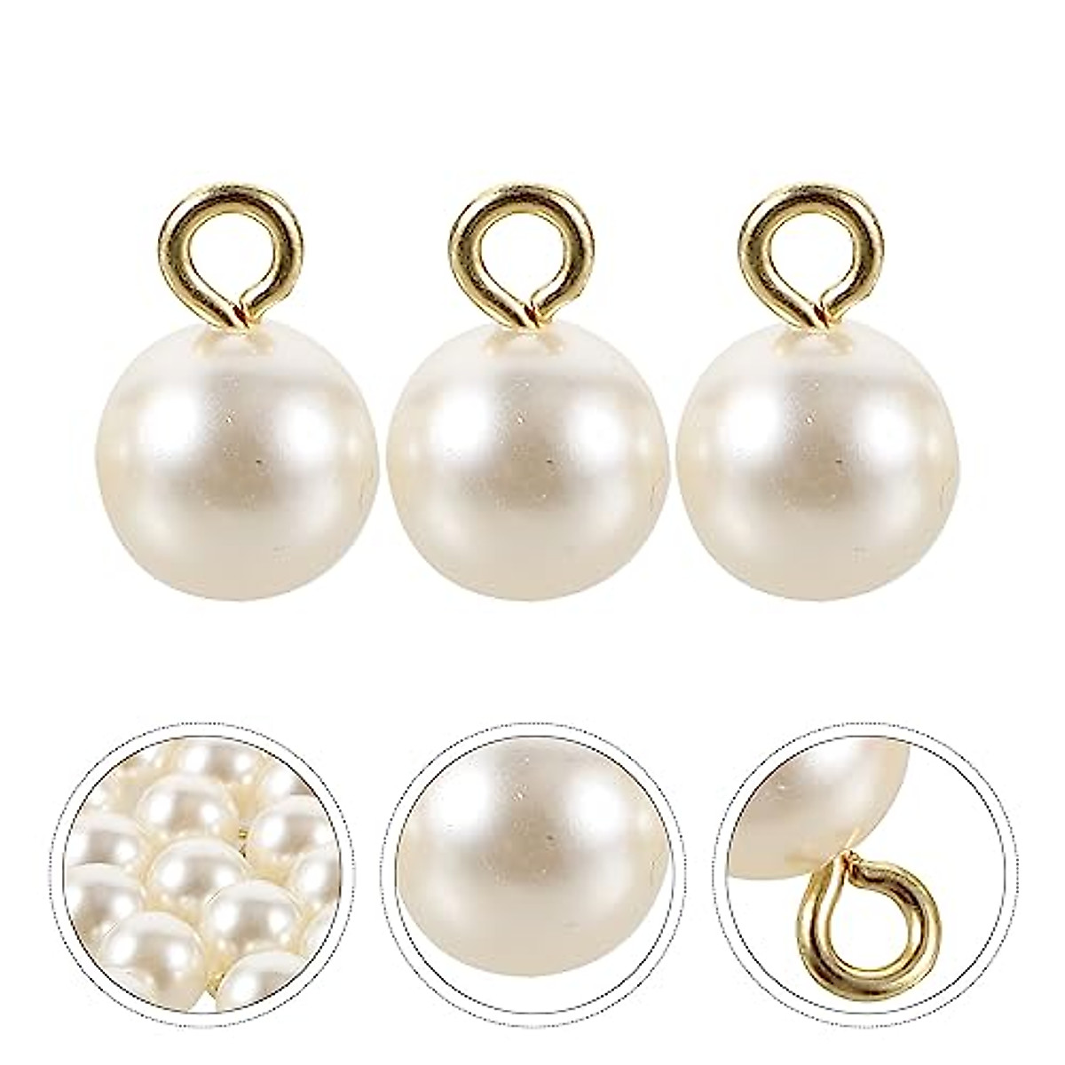EXCEART 100pcs Faux Pearl Beads 10mm Peal Pendant Charms for Dangle Earrings Necklace Bracelet DIY Jewelry Making Accessories