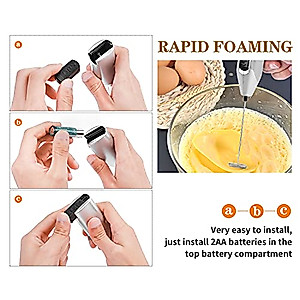 YHT Milk Frother Handheld, Electric Battery Operated Coffee Whisk, Stainless Steel Drink Frappe Mixer, Original Foam Maker, Mini Low Noise Blender for Cappuccino Hot Chocolate Matcha Latte