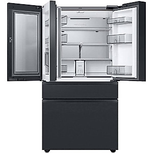 SAMSUNG RF23BB89008M 23 Cu. Ft. Bespoke Charcoal Glass Top/Matte Black Steel Bottom 4-Door Counter Depth French Door Sm