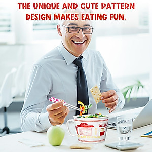 Norme 2 Sets Ramen Bowl Set with Chopsticks 34 oz Instant Ramen Noodle Bowls with Lid Cute Soup Mug Instant Noodles Cup Large Japanese Soup Bowls with Handle for Kitchen