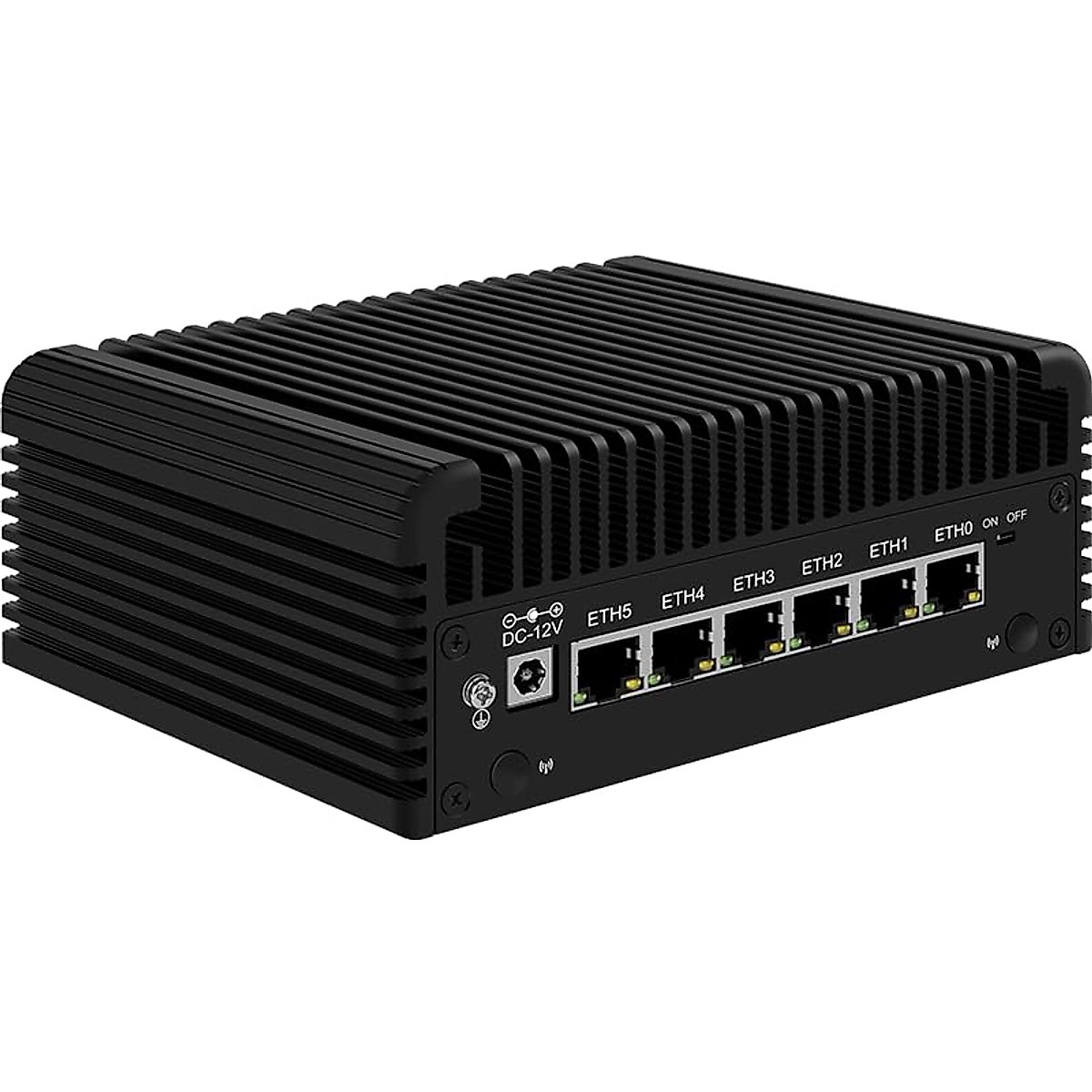 CWWK Fanless Mini PC Intel N Series-N100(4C/4T up to 3.4GHz) Low Power Processor, DDR5, 6x2.5GbE Intel I226V, 4K Display Outputs,M.2 NVMe, SATA3.0, 5 USB Ports, Firewall Router (N100-6L Barebone)