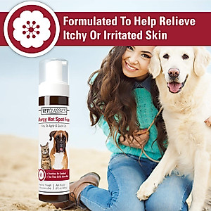 Vet Classics Allergy Hot Spot Foam for Dogs and Cats – Pet Spray for Hot Spots, Itchy, Irritated Skin – Includes Aloe Vera – Quiet Pet Foam for Sensitive Skin, Quick-Drying – 8 Oz.