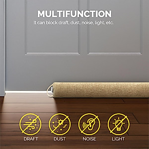 fowong Door Draft Stopper 30 Inch Weighted Under Door Draft Blocker, Soundproofing Noise Stopper Block Cold Air/Wind/Breeze, Oatmeal