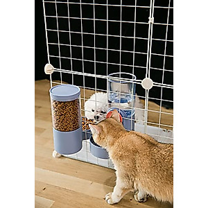 Kenond 40oz Hanging Automatic Pet Food Water Dispenser, Auto Gravity Pet Feeder and Waterer Set, Cage Cat Food Bowl Dog Feeding Station for Puppy and Kitten Rabbit Chinchilla Hedgehog Ferret …