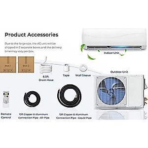 SIMOE 12000BTU Mini Split Air Conditioner and Heater, 115V 20 SEER2 Ductless AC Unit with 1 Ton Heat Pump & Ductless Inverter System, Energy Efficient Unit Rooms up to 750 Sq.Ft