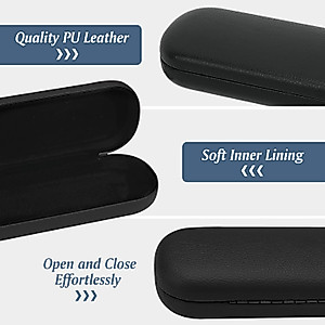 MoKo Hard Glasses Case, Hard Shell Sunglasses Case Anti-Scratch Eyeglasses Bag Portable Eyeglasses Holder Box Eyeglass Case for Women Men, Black