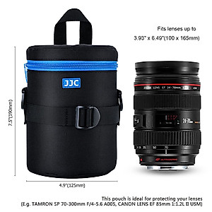 JJC Deluxe Lens Case Pouch Bag for Canon EF 24-70mm f2.8L/EF 50mm f1.2L/EF 85mm f1.2L II, RF 85mm f2, Tamron SP 70-300mm f4-5.6, Sigma APO DG 70-300mm f4-5.6 & More Lens below 3.9" x 6.5"(D x L)