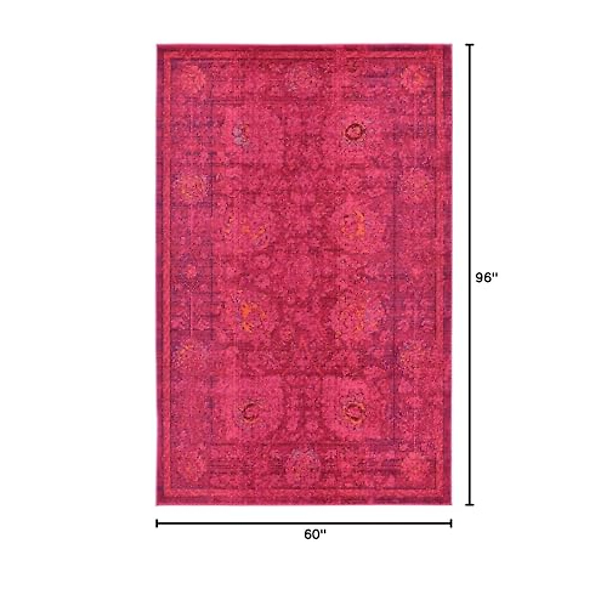 Unique Loom Medici Collection Vintage Botanical Traditional Red Area Rug (5' 0 x 8' 0)