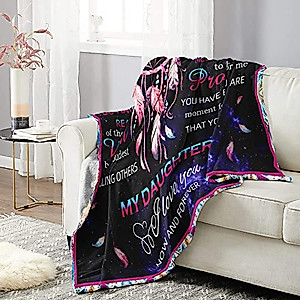 Ivivis to My Daughter Blanket, Daughter Gifts from Mom/Dad, Birthday Gifts for Daughter, Daughter's Christmas Wedding Graduation Valentines Day Gifts, Soft Fleece Throw Blankets Bed Throws 50x60in