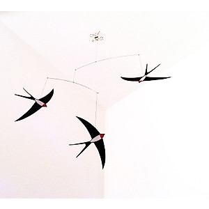 3 Swallow Hanging Mobile - 20 Inches - High Quality - Handmade in Denmark by Flensted