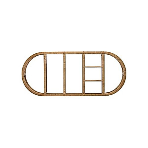 Creative Co-op DF2988 42" H Oval Rattan Wrapped 6 Compartments (Hangs Vertical or Horizontal) Wall Shelf, Beige