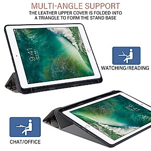 Deokke Compatible with iPad 9th /8th /7th Generation Case(2021/2020/2019) iPad 10.2 inch Case with Pencil Holder and Soft TPU Back Case,Auto Sleep/Wake Cover,for Girls Women-Gray Butterfly