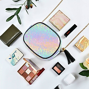 ALAZA Tie Dye Leopard PU Leather Small Women Crossbody Shoulder Bag Purse Wallet with Adjustable Chain Strap