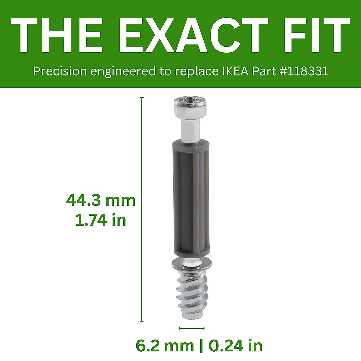 Spare Hardware Parts Cam Lock Fastener Screw (Replacement for IKEA Part #118331) (Pack of 8)