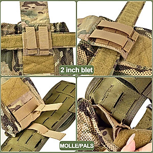 Molle Dump Pouch Belt Mount,SABADO Drawstring Bag Folding Tactical Pouches,Roll Up Mesh Dump Pouch Tool Pack for Carrier Vest Belt