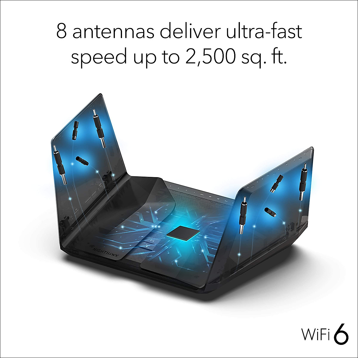 NETGEAR Nighthawk WiFi 6 Router (RAX200) 12-Stream Gigabit Router AX11000 Tri-Band Wireless Speed (Up to 10.8 Gbps) Coverage Up To 2500 sq.ft. And 50 Devices