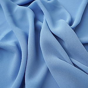 YOUR SMILE for Women Lightweight Breathable Solid Color Soft Chiffon Long Fashion Scarves Sunscreen Shawls (Baby blue)