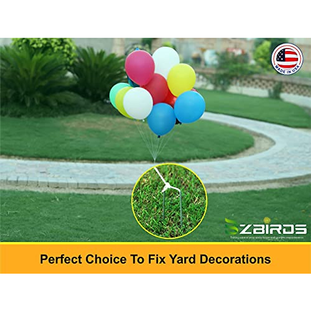 BzBirds USA Made 6 inch 11 Gauge Garden Landscape Staples Galvanized SOD Pins Lawn Stakes for Weed Barrier Fabric, Ground Cover, Holding Fence and Artificial Turf